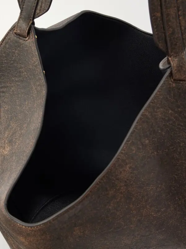 Khaite Lotus Leather Small Tote Bag - Black