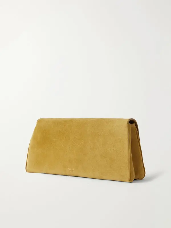 Khaite Audrey Suede Clutch - Yellow