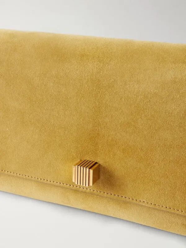 Khaite Audrey Suede Clutch - Yellow
