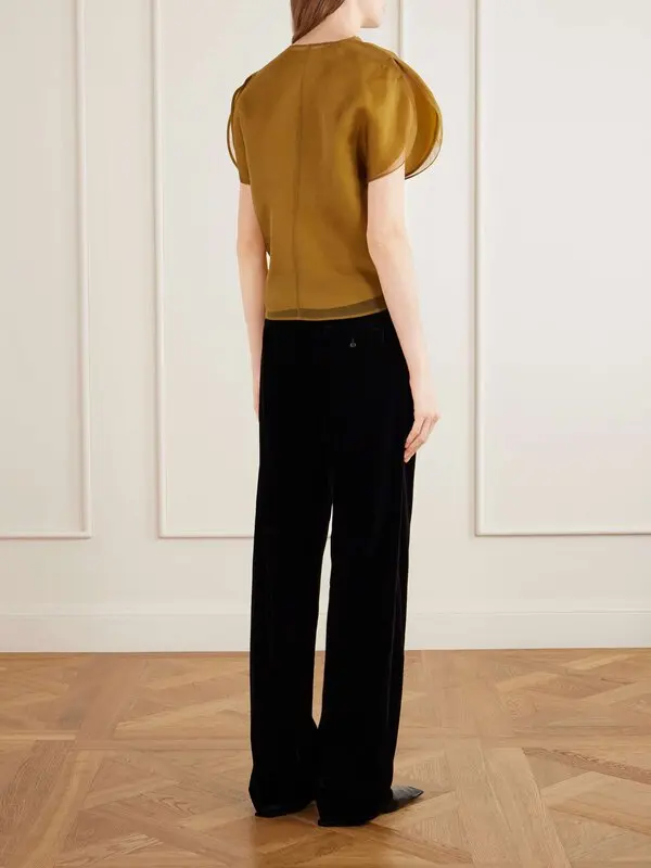 Khaite Briar Silk Blouse - Chartreuse