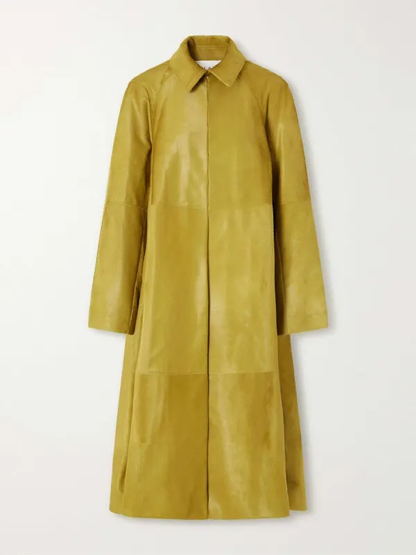Alaïa Paneled Calf Hair Trench Coat