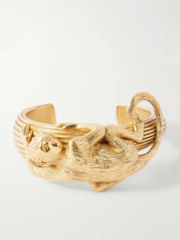 Khaite 18-karat -plated Brass Monkey Cuff - Gold