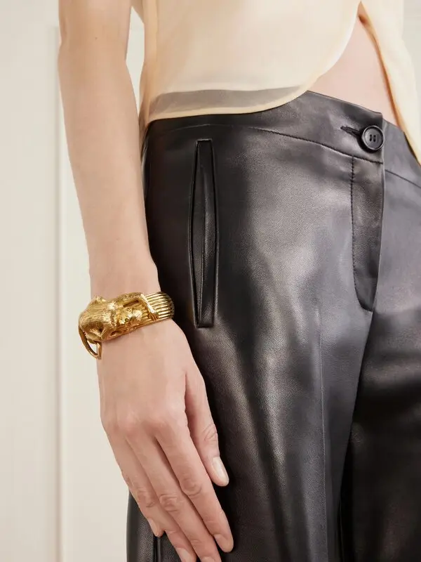 Khaite 18-karat -plated Brass Monkey Cuff