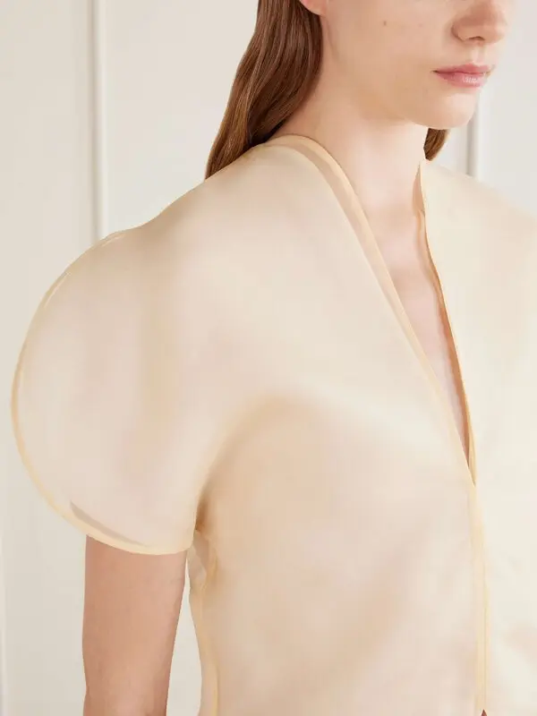Khaite Briar Silk-organza Blouse - Ivory