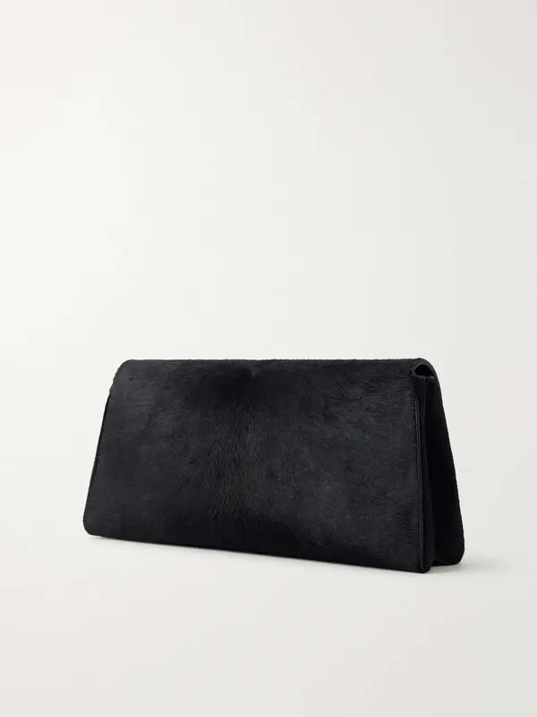 Khaite Audrey Calf Hair Clutch - Black