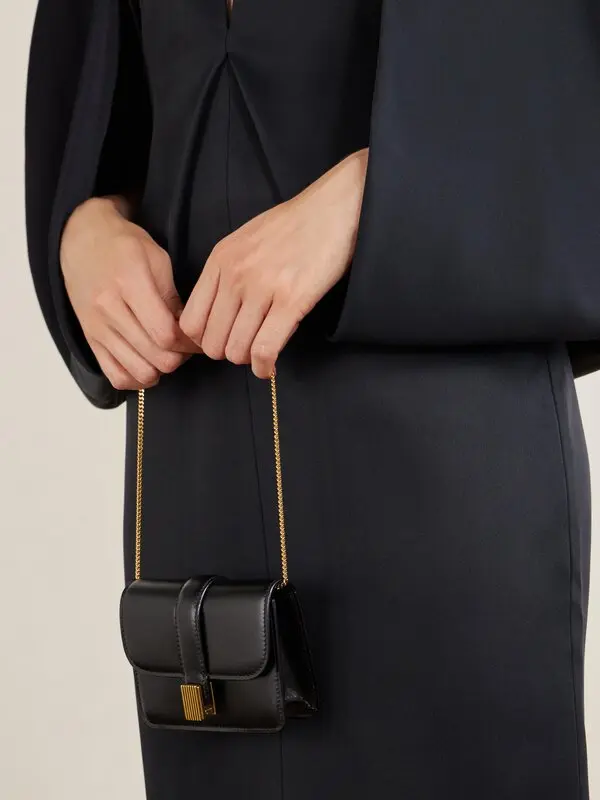 Khaite Blake Leather Mini Shoulder Bag - Black