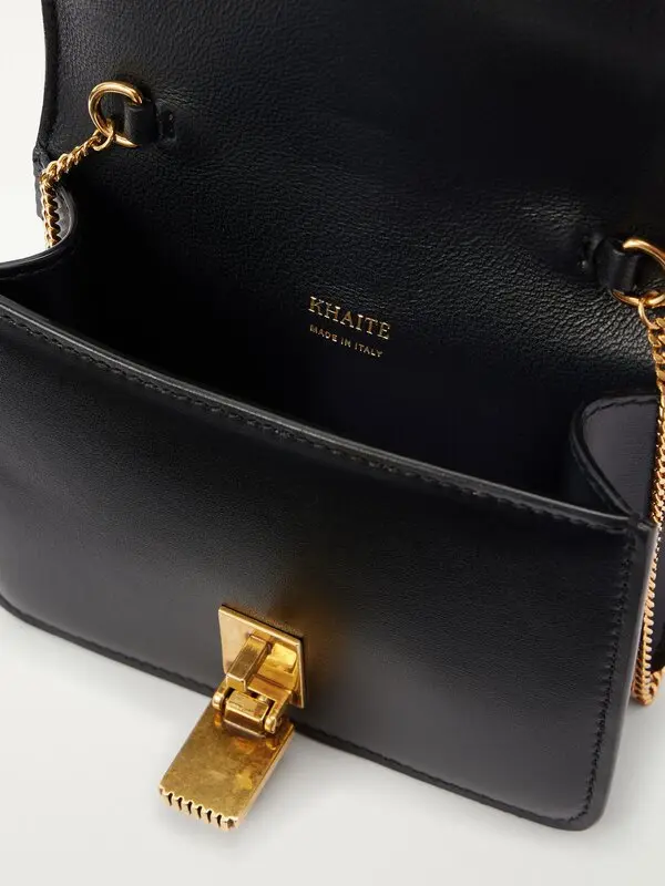 Khaite Blake Leather Mini Shoulder Bag - Black