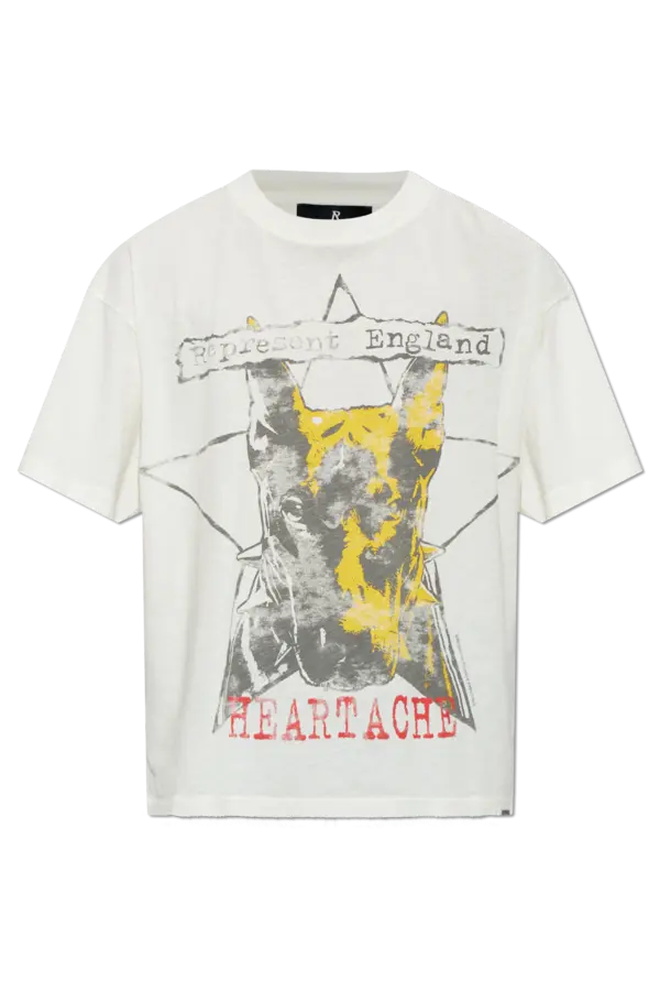REPRESENT T-shirt With A Colorful Print - Cream