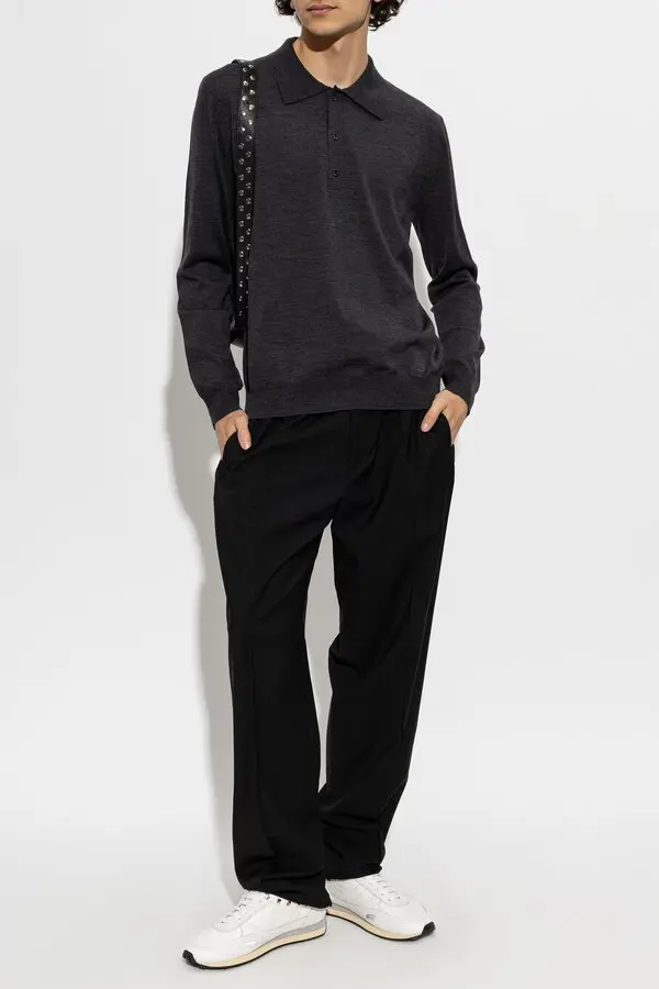 Valentino Garavani Wool Long-sleeve Polo