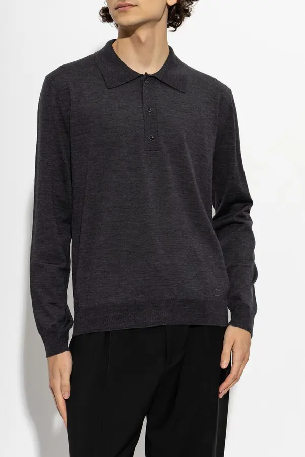 Valentino Garavani Wool Long-sleeve Polo