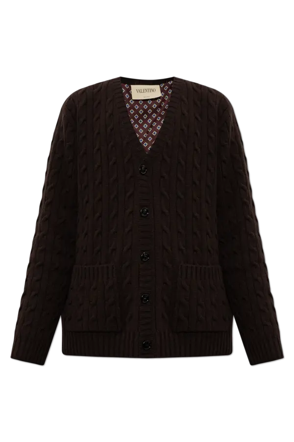 Valentino Garavani Wool Cable Knit Cardigan