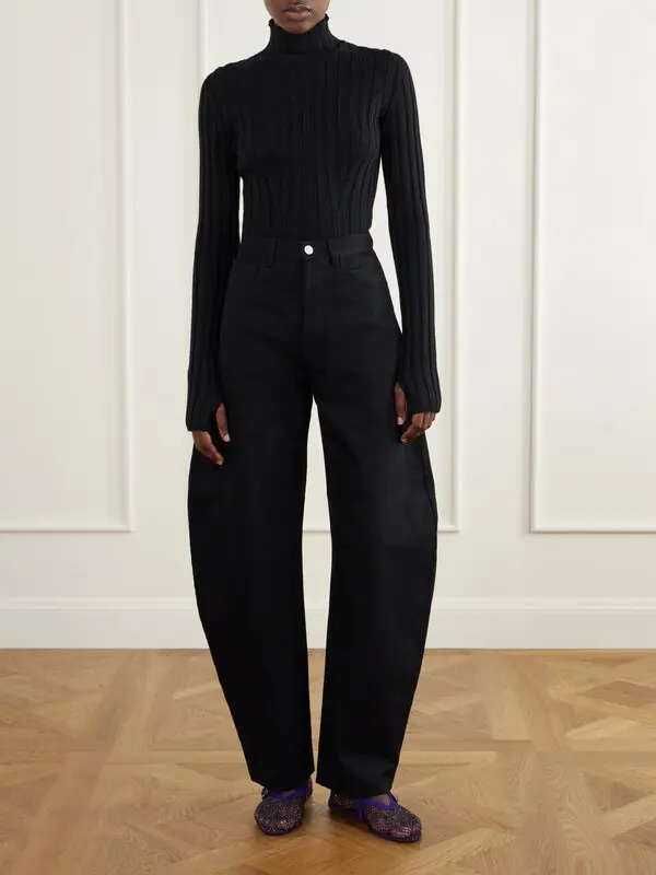 Alaïa La Ballerine Suede-trimmed Mesh Ballet Flats