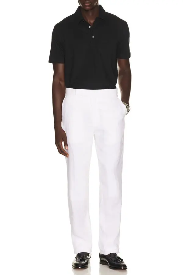 Ralph Lauren Purple Label Short Sleeve Polo Shirt In Black - Classic Black