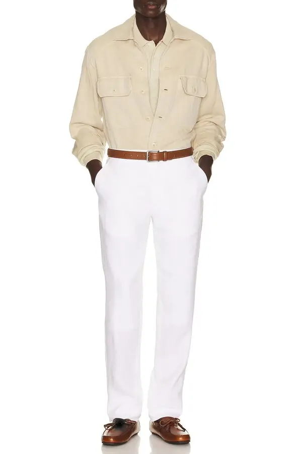 Ralph Lauren Purple Label Clyborn Mil Two Pocket Shirt In Beige