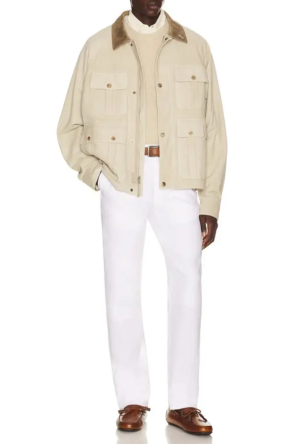 Ralph Lauren Purple Label Suede Zip-up Jacket
