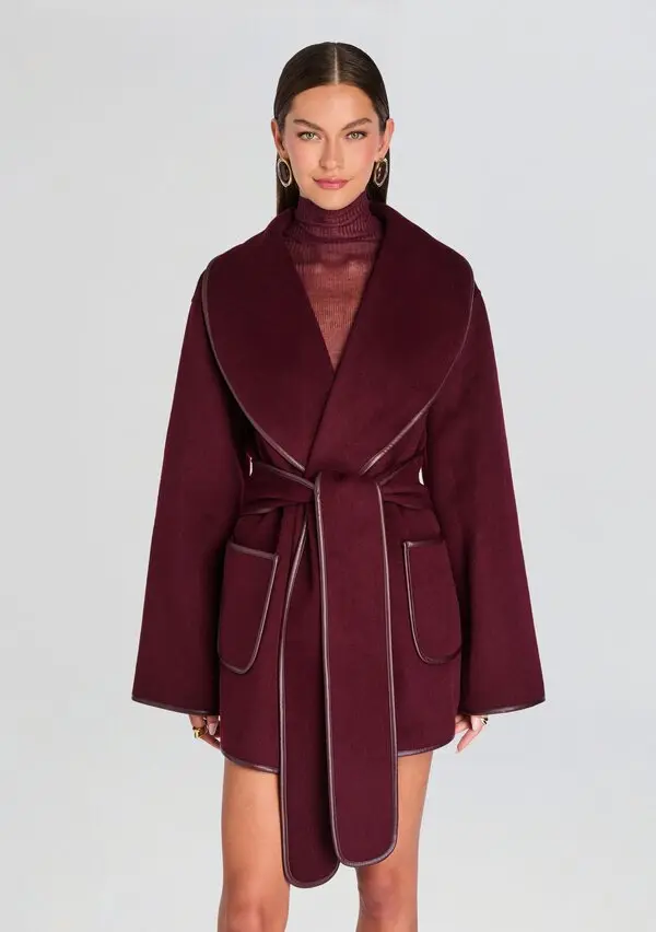 SEROYA Dulcetta Wool Coat - Bordeaux