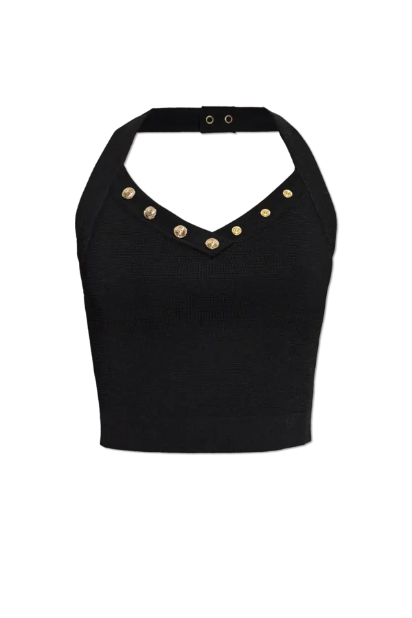 Balmain Short Sleeveless Top - Black