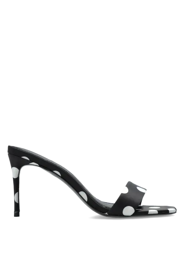 BLACK SUEDE STUDIO Naomi 80 Polka Dot Satin Heeled Mules