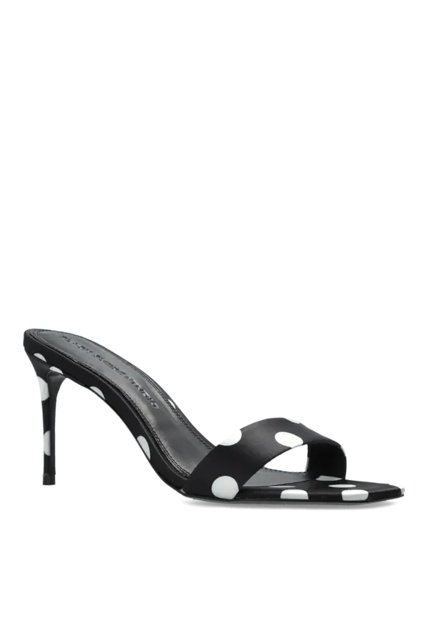 BLACK SUEDE STUDIO Naomi 80 Polka Dot Satin Heeled Mules