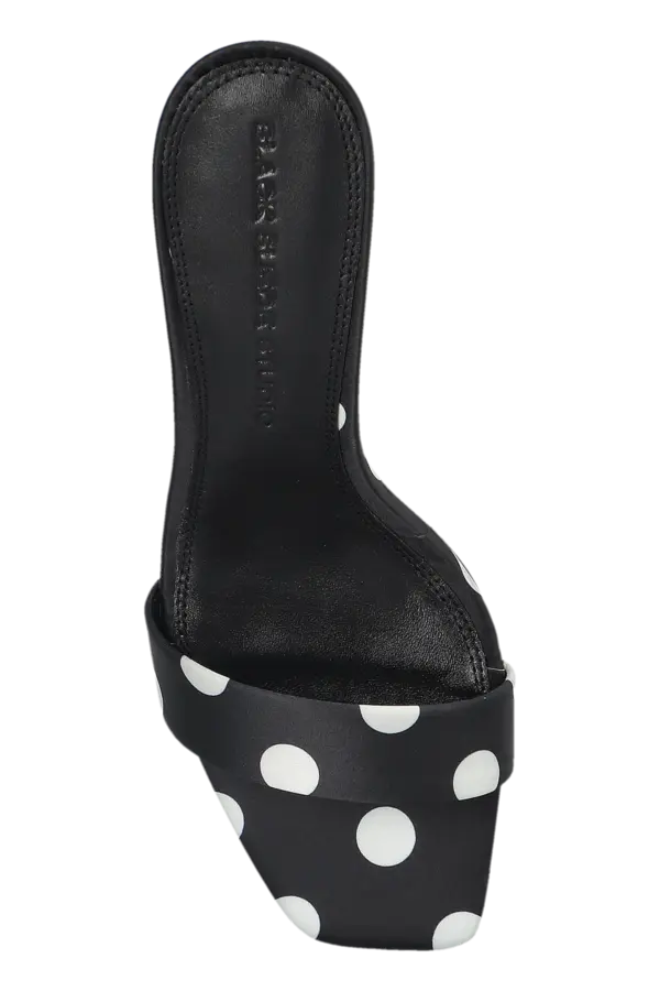 BLACK SUEDE STUDIO Naomi 80 Polka Dot Satin Heeled Mules