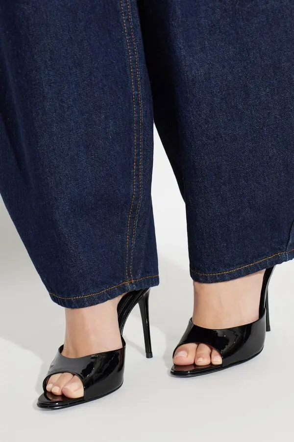 BLACK SUEDE STUDIO Jazz 100 Heeled Mules - Black