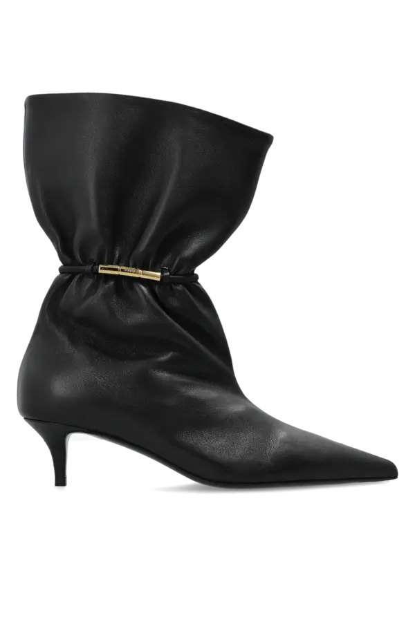Balmain Leather Heeled Ankle Boots