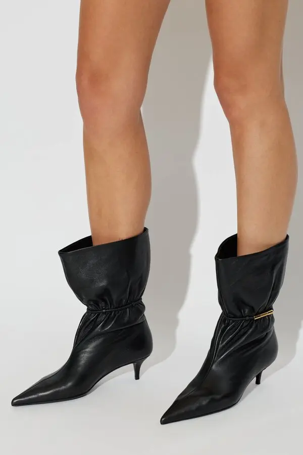 Balmain Leather Heeled Ankle Boots