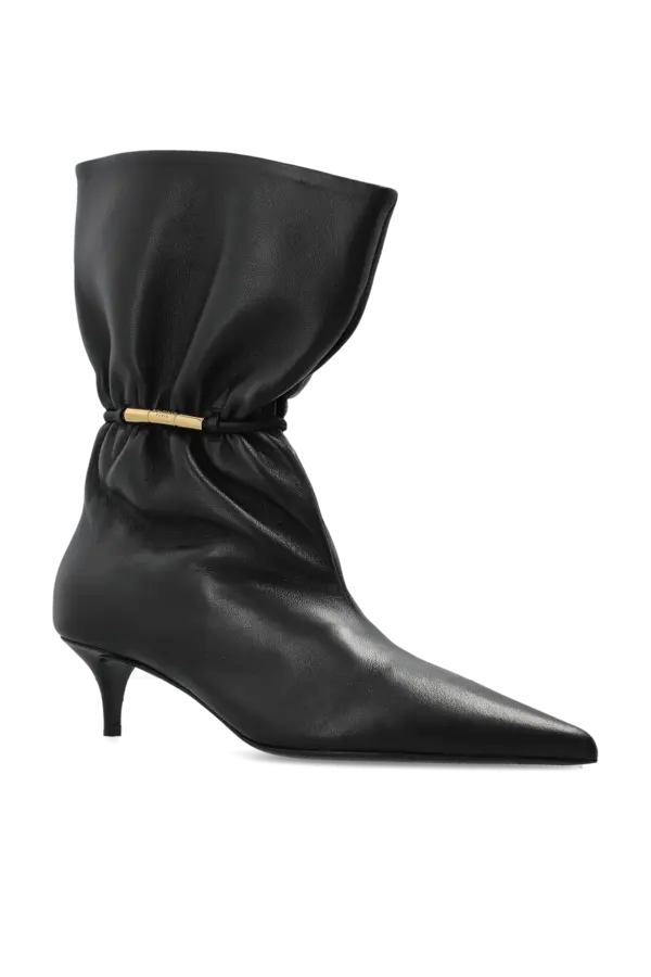 Balmain Leather Heeled Ankle Boots