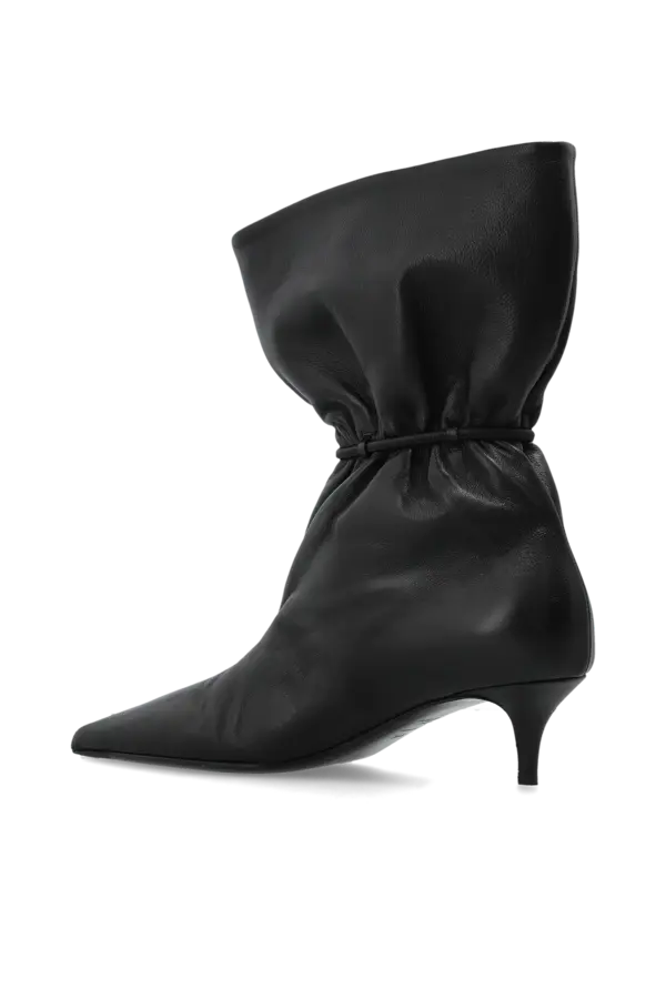 Balmain Leather Heeled Ankle Boots