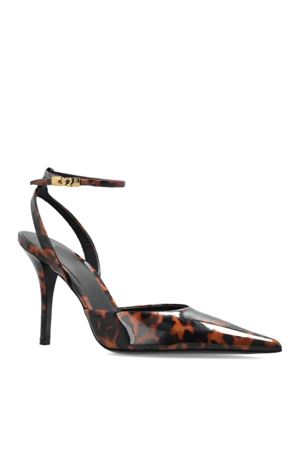 Balmain Patent Leather Tortoiseshell Pattern High-heeled Pumps - Brown