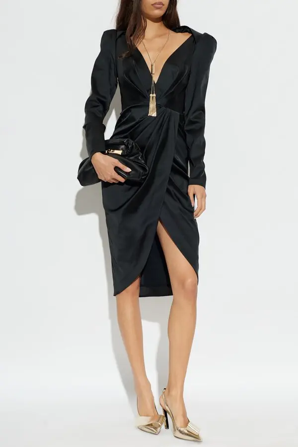 Balmain Long Dress With Shoulder Pads
