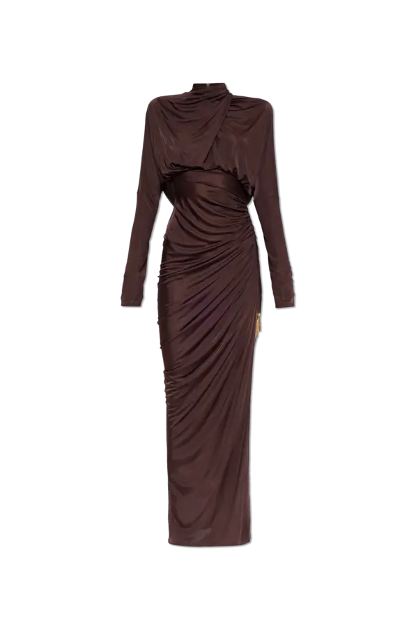 Balmain Long Dress With Shoulder Pads
