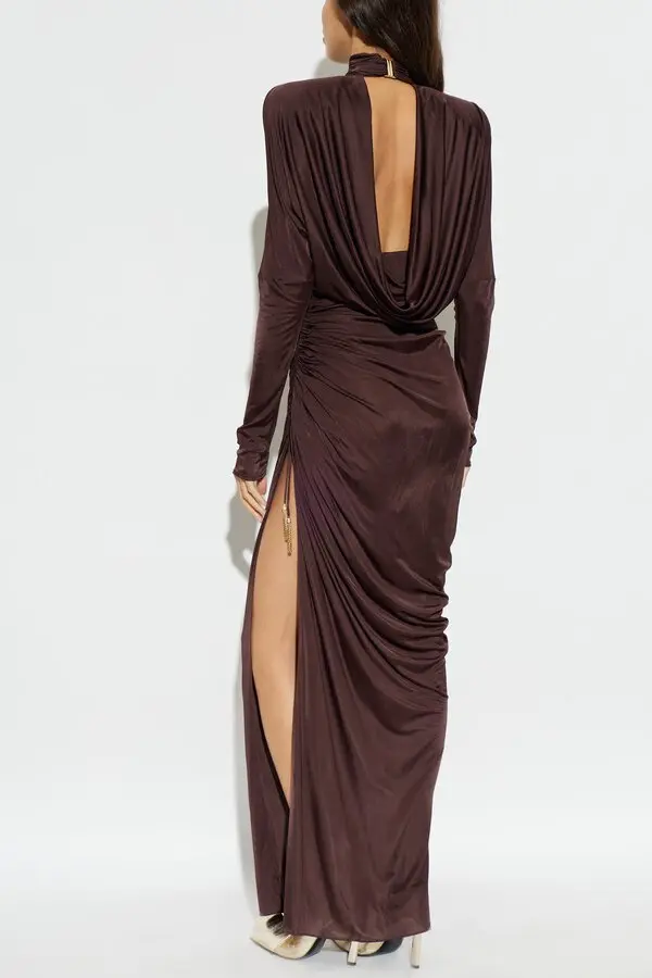 Balmain Long Dress With Shoulder Pads