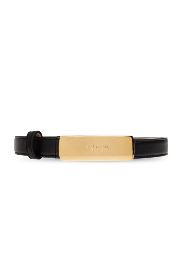 Balmain Leather Belt With Logo