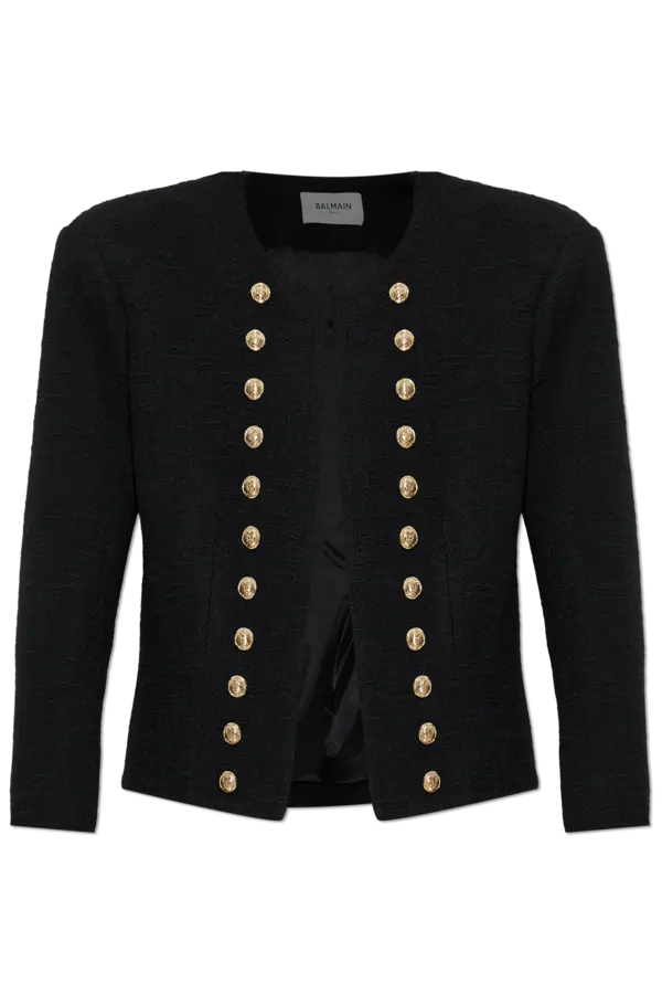 Balmain Tweed Blazer With Shoulder Pads