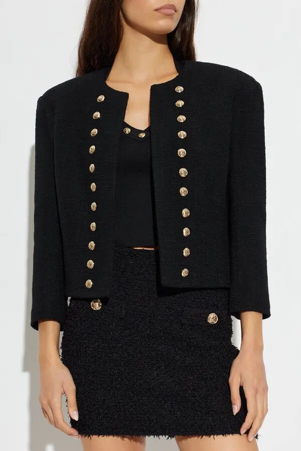 Balmain Tweed Blazer With Shoulder Pads