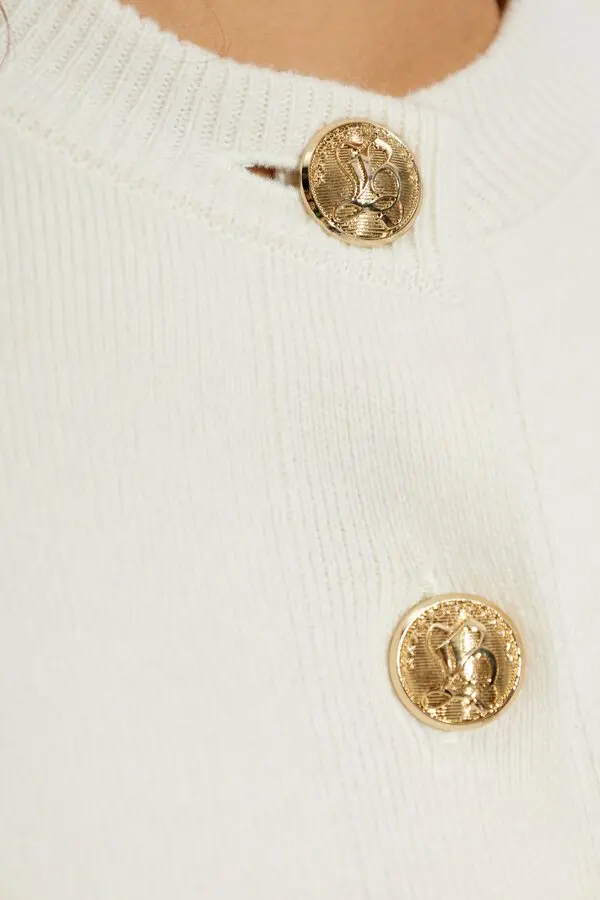 Balmain Wool Cardigan With Shoulder Pads