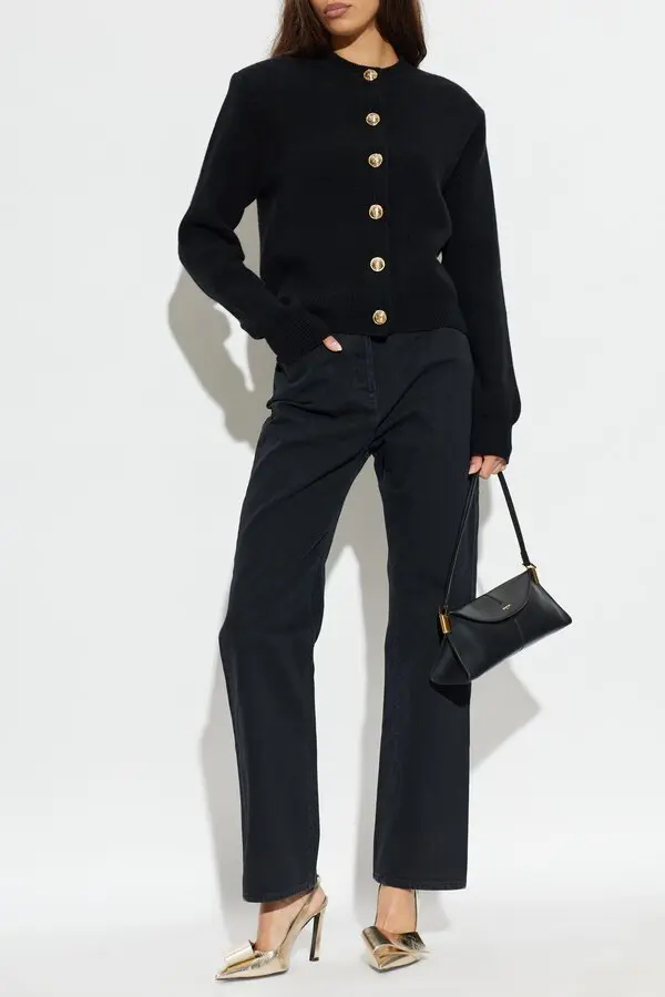 Balmain Wool Cardigan With Shoulder Pads