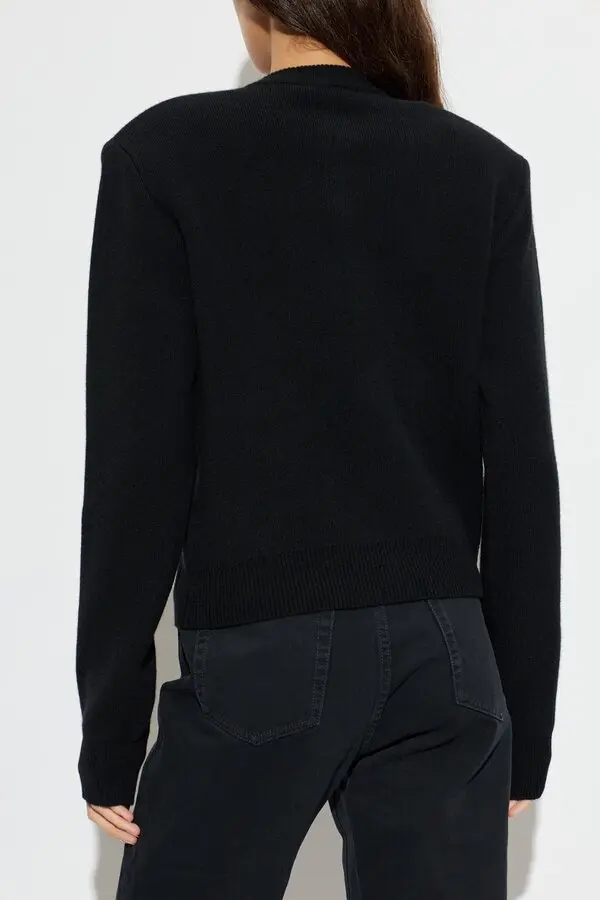 Balmain Wool Cardigan With Shoulder Pads