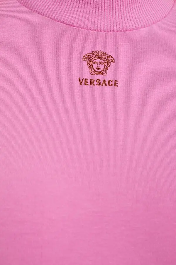 Versace Cotton Bodysuit With Embroidered Logo