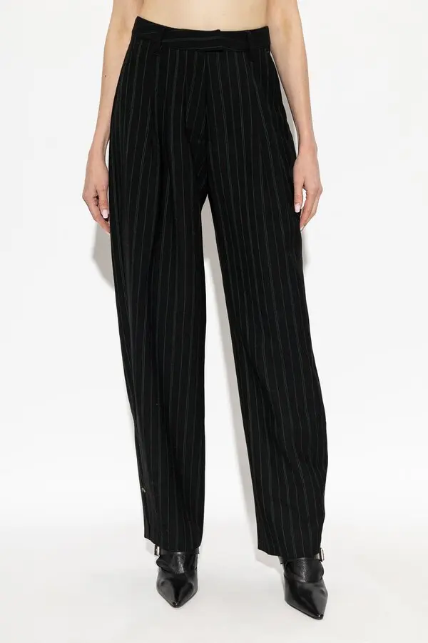 Off-White Wool Wide-leg Pants