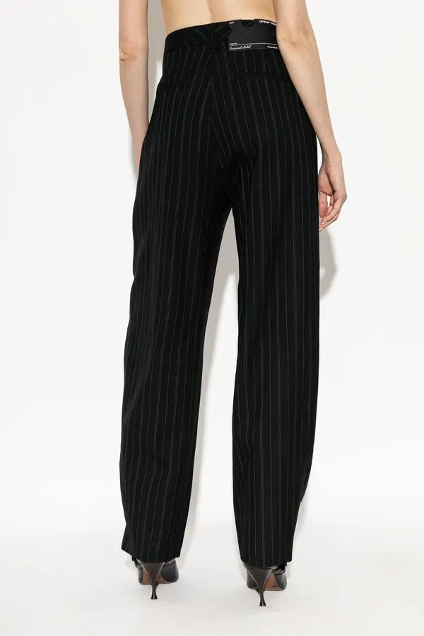 Off-White Wool Wide-leg Pants