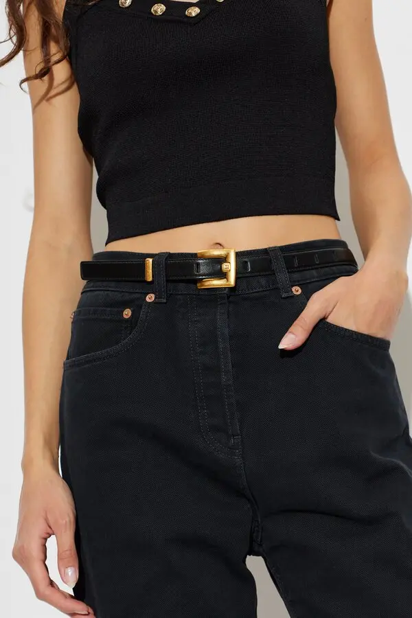 Balmain Leather Belt With Buckle