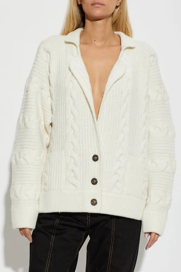 Versace Wool Cardigan With Pockets