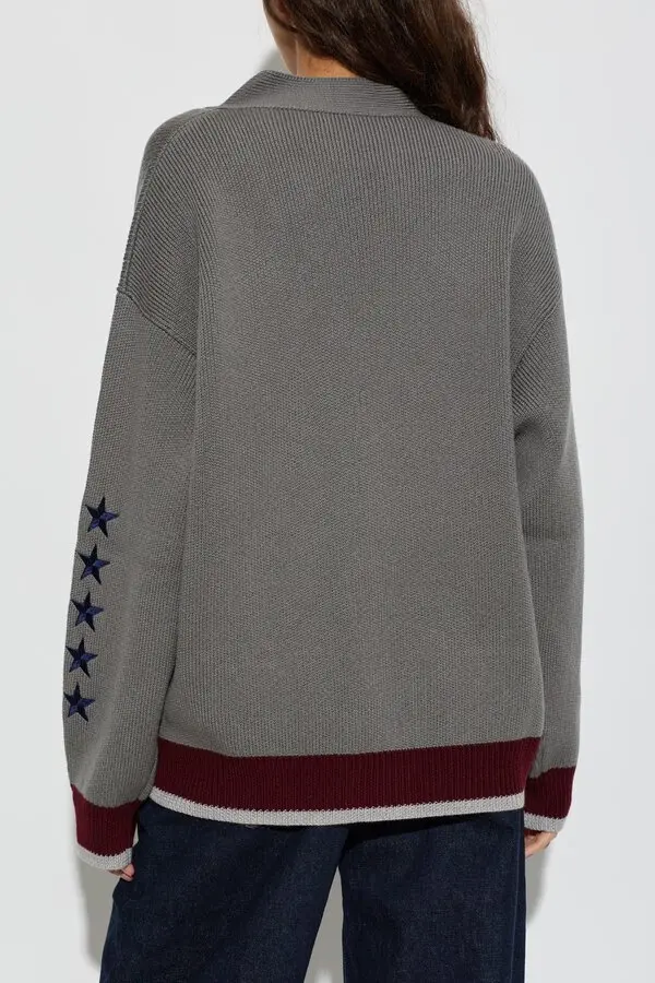 Off-White Wool Cardigan With Pockets