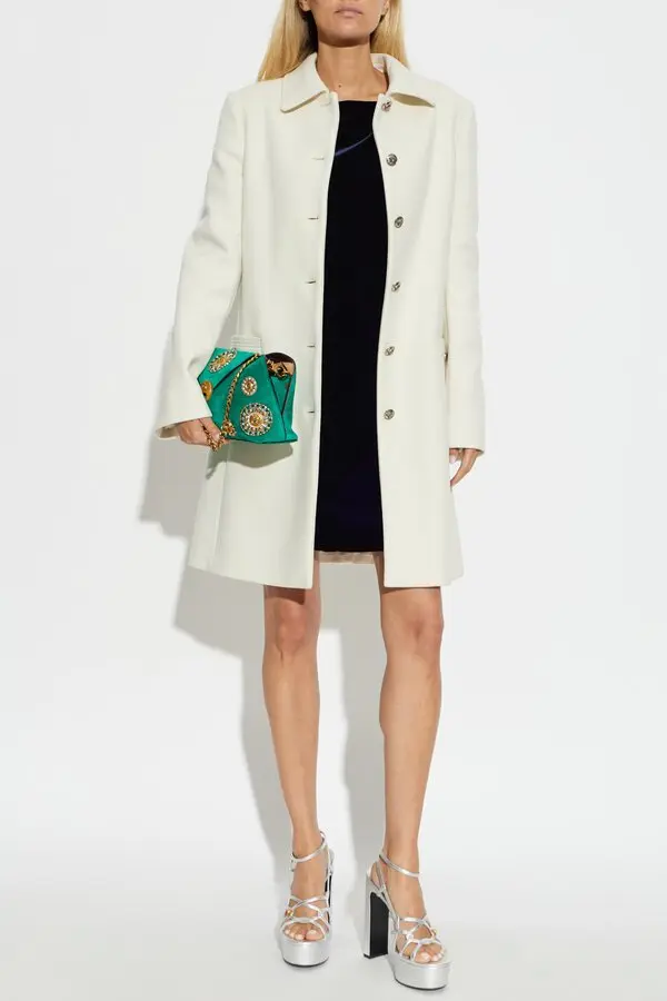 Versace Wool Coat With A Single Vent