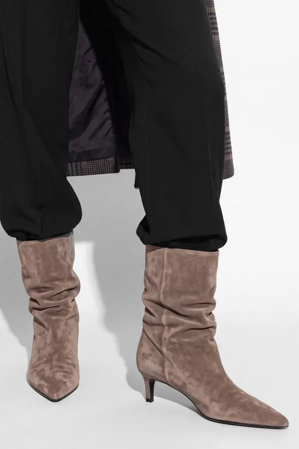 BLACK SUEDE STUDIO Suede Heeled Ankle Boots ‘marty 50