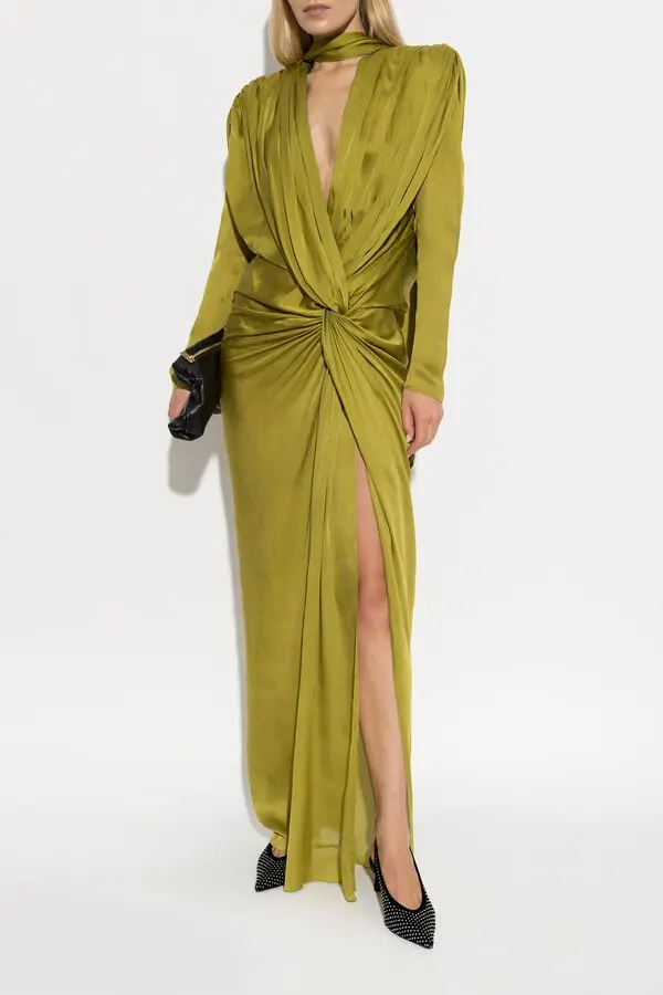 Balmain Silk Dress With An Asymmetric Cut