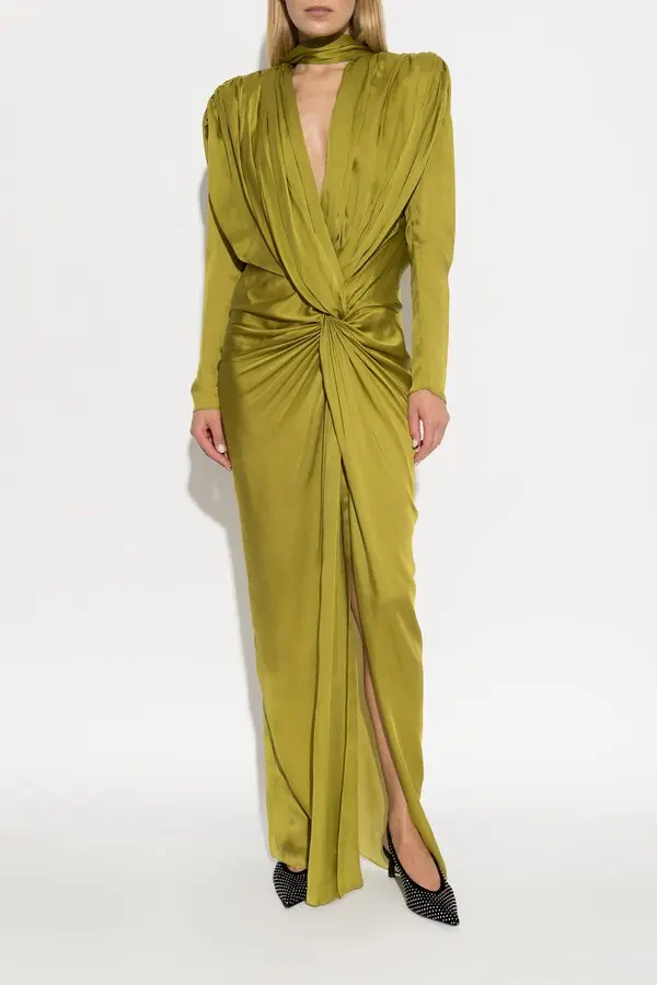 Balmain Silk Dress With An Asymmetric Cut