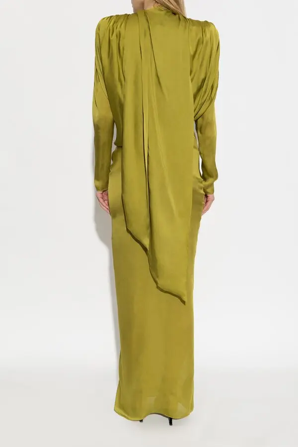 Balmain Silk Dress With An Asymmetric Cut